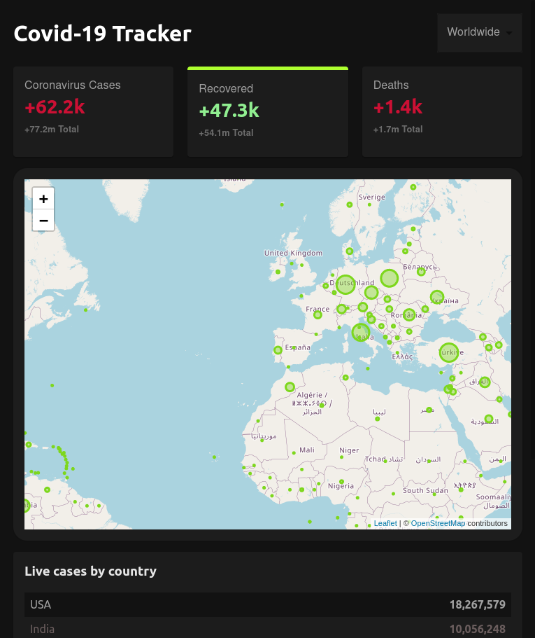 GitHub - vazquezville/covid-tracker: Covid tracker app developed with React. Data is obtained ...